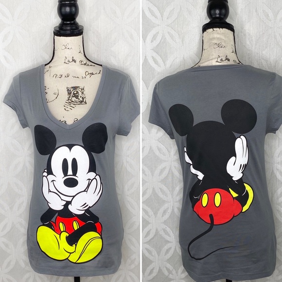 Disney | Tops | Disney Mickey Mouse Front Back Tee | Poshmark